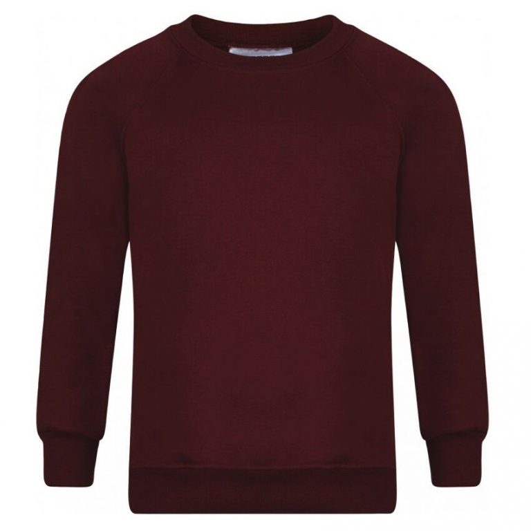 Boys & Girls School Crew Neck Jumper SweatShirt- MAROON - School Uniform